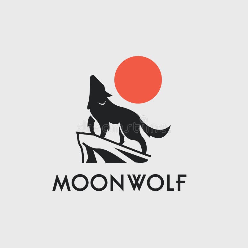 Vintage Moon wolf stock vector. Illustration of icon - 300611375