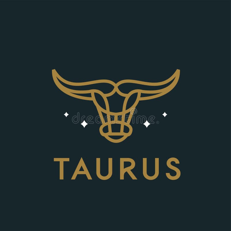 Taurus Simple Logo Monoline Stock Vector - Illustration of bison, line ...