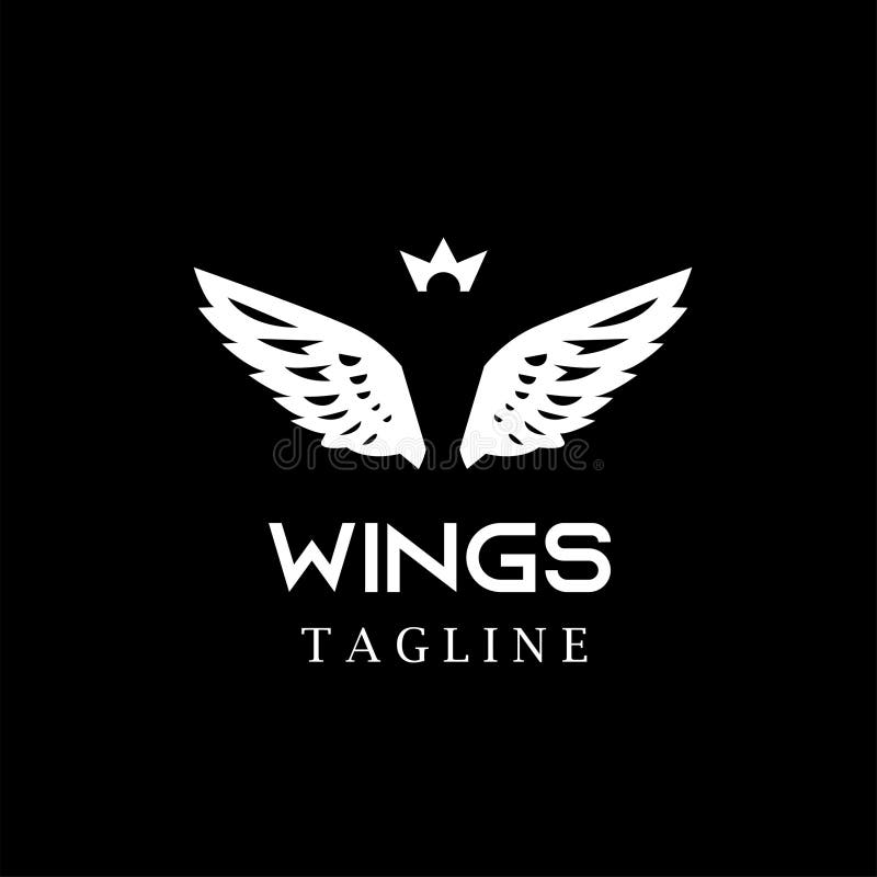 2 Wings Shaped Bird, Classic Silhouette Logo for Brand Stock Vector ...