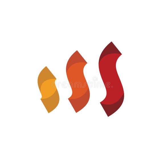 Red Monoline 3 Fire Logo, Vintage Logo for Restaurant. Stock Vector ...