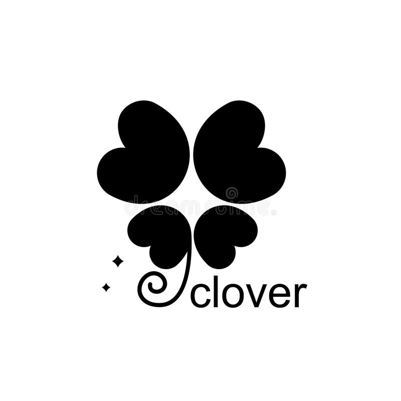 Clover Silhouette, Minimalist Leaf Logo Stock Vector - Illustration of ...