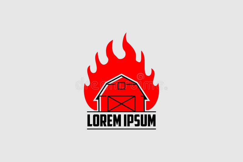 Abstract Warehouse on Fire Logo Vector Template Stock Vector ...