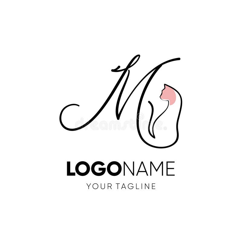 Letter M Funny Cute Cat Logo Design Vector Icon Graphic Emblem ...