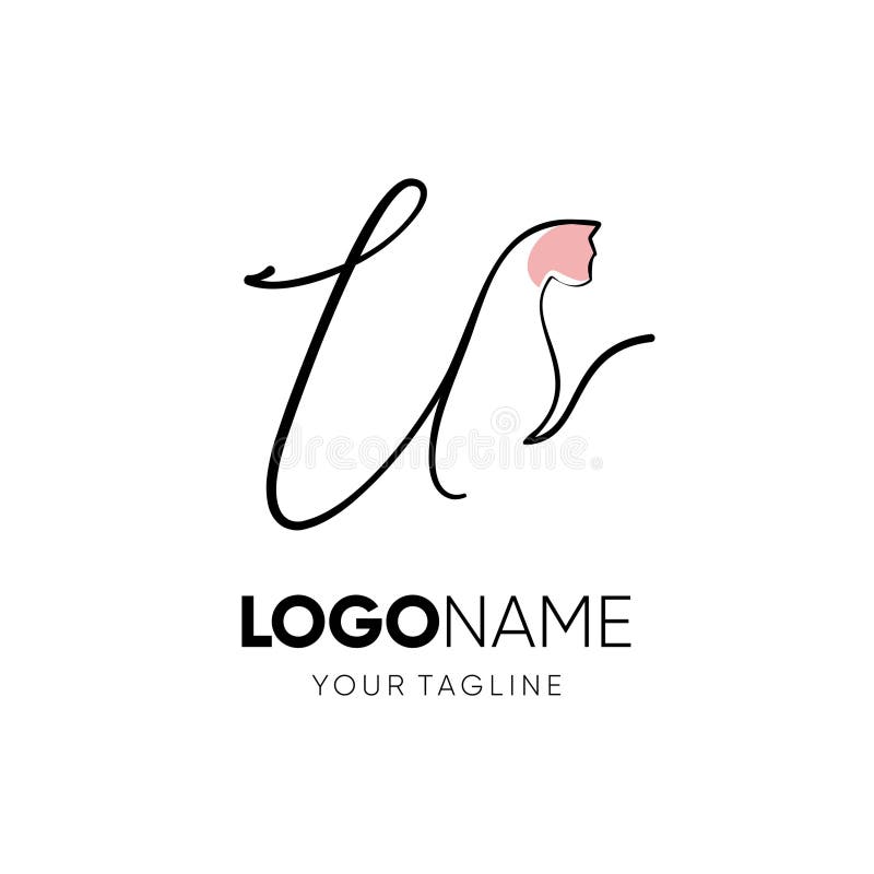 Letter U Funny Cute Cat Logo Design Vector Icon Graphic Emblem ...