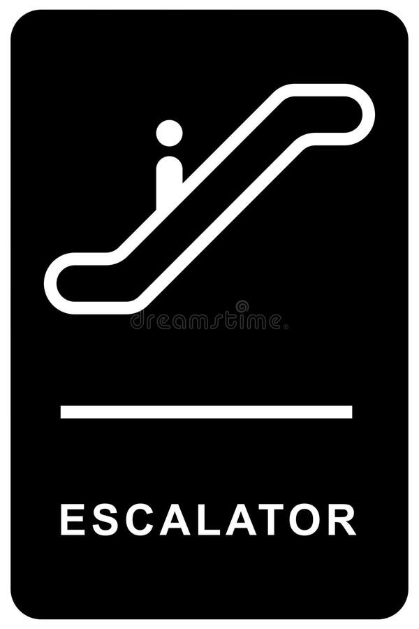 Escalator sign stock vector. Illustration of upstairs - 302716517