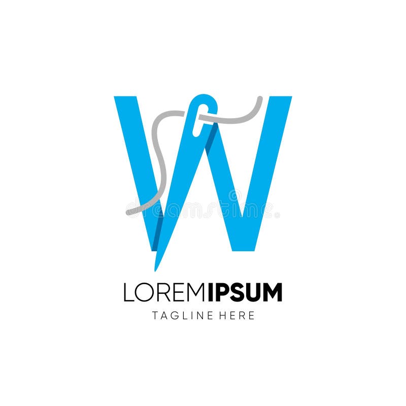 Initial Letter W Needle Logo Design Vector Icon Graphic Ilustration ...