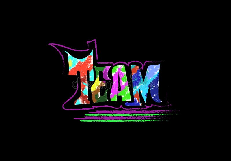 TEAM Word Typography Style Design Stock Vector - Illustration of ...