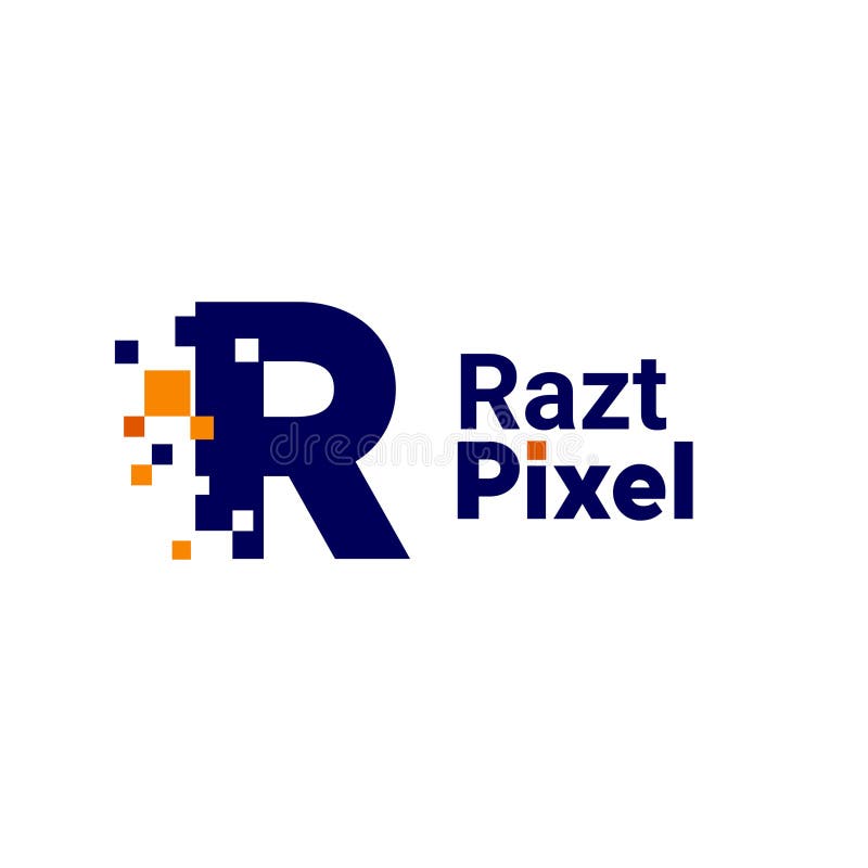 R Letter Pixel Mark Digital 8 Bit Stock Vector - Illustration of design ...