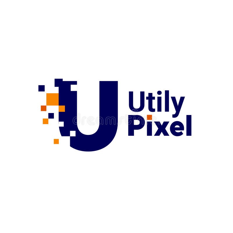U Letter Pixel Mark Digital 8 Bit Stock Vector - Illustration of icon ...