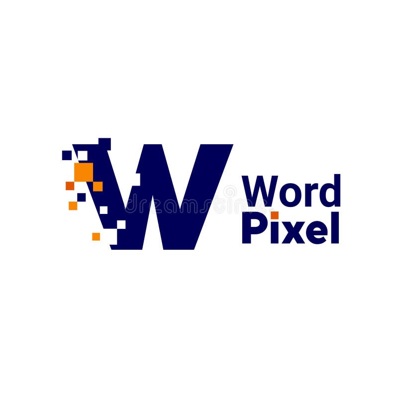W Letter Pixel Mark Digital 8 Bit Stock Vector - Illustration of ...