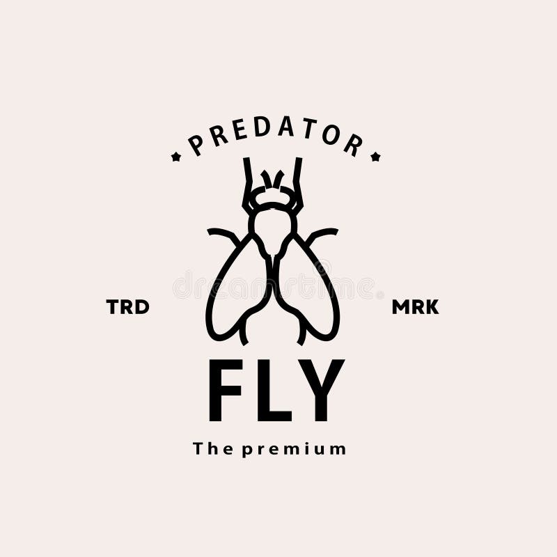 Vintage Retro Hipster Fly Logo Stock Vector - Illustration of monoline ...