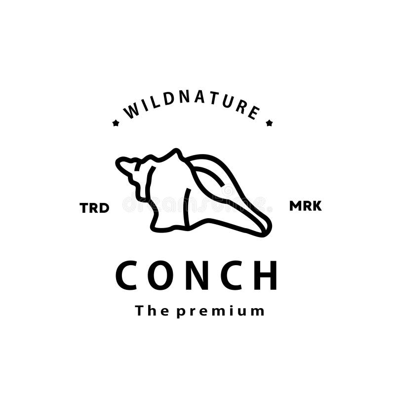 Vintage Retro Hipster Conch Logo Stock Vector - Illustration of exotic ...