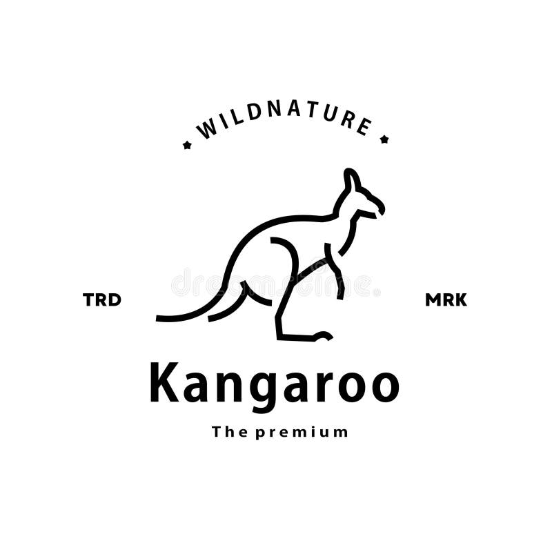 Vintage Retro Hipster Kangaroo Logo Stock Vector - Illustration of ...