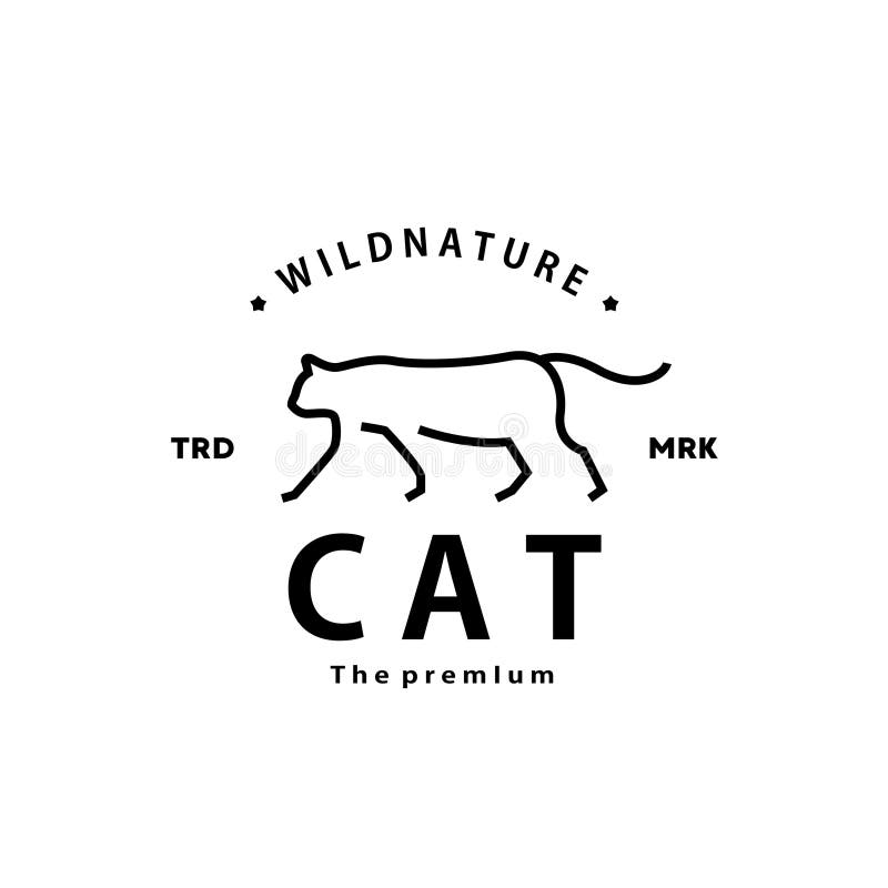 Vintage Retro Hipster Cat Logo Stock Vector - Illustration of family ...