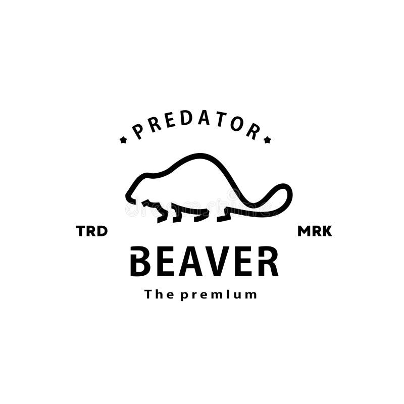 Beaver Logo Vector Outline Silhouette Art Icon Stock Vector ...