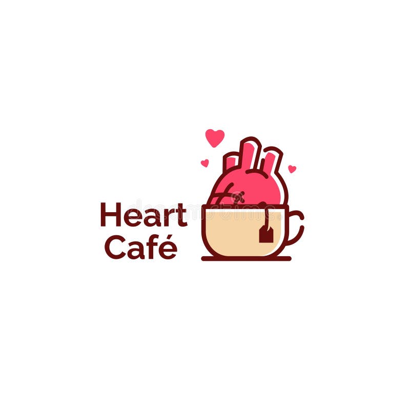 Mug Cafe and Heart Logo Vector Icon Stock Vector - Illustration of cute ...