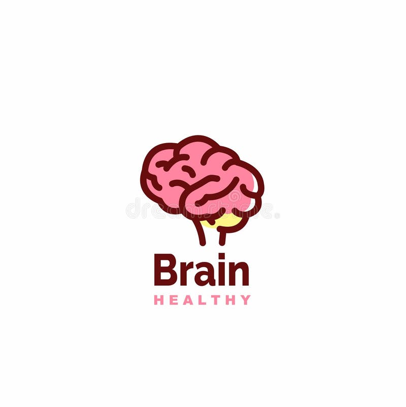 Minimalistic Cute Brain Logo Stock Vector - Illustration of logo ...