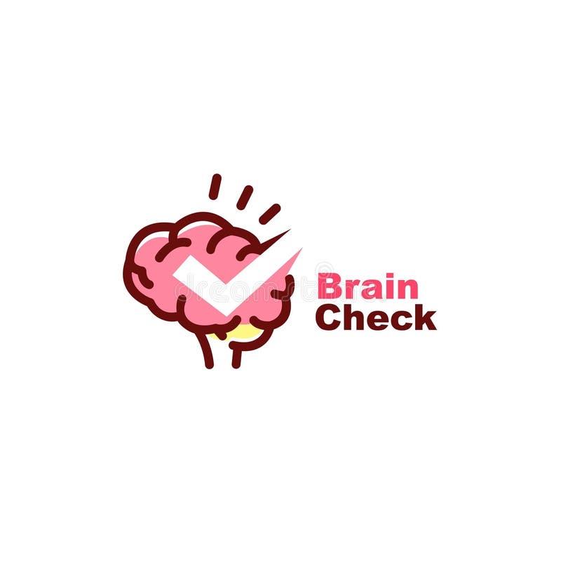 Healthy Brain Check Anatomy Logo Stock Vector - Illustration of ...