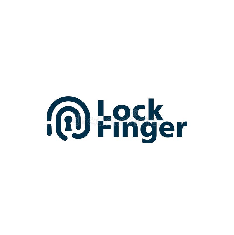 Fingerprint Lock Vector Solid Icon Style Illustration. EPS 10 File ...