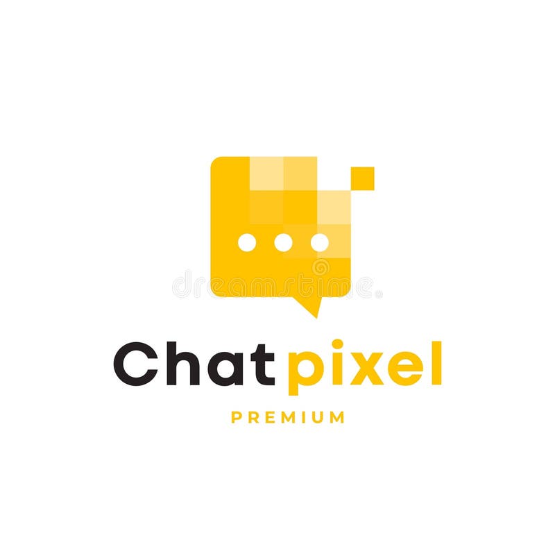 .Pixel Chat, Dialog App Dialog Bubble Box Logo Stock Vector ...