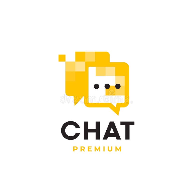 Pixel Chat, Dialog App Dialog Bubble Box Logo Stock Vector ...
