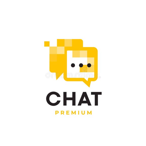 Pixel Chat, Dialog App Dialog Bubble Box Logo Stock Vector ...