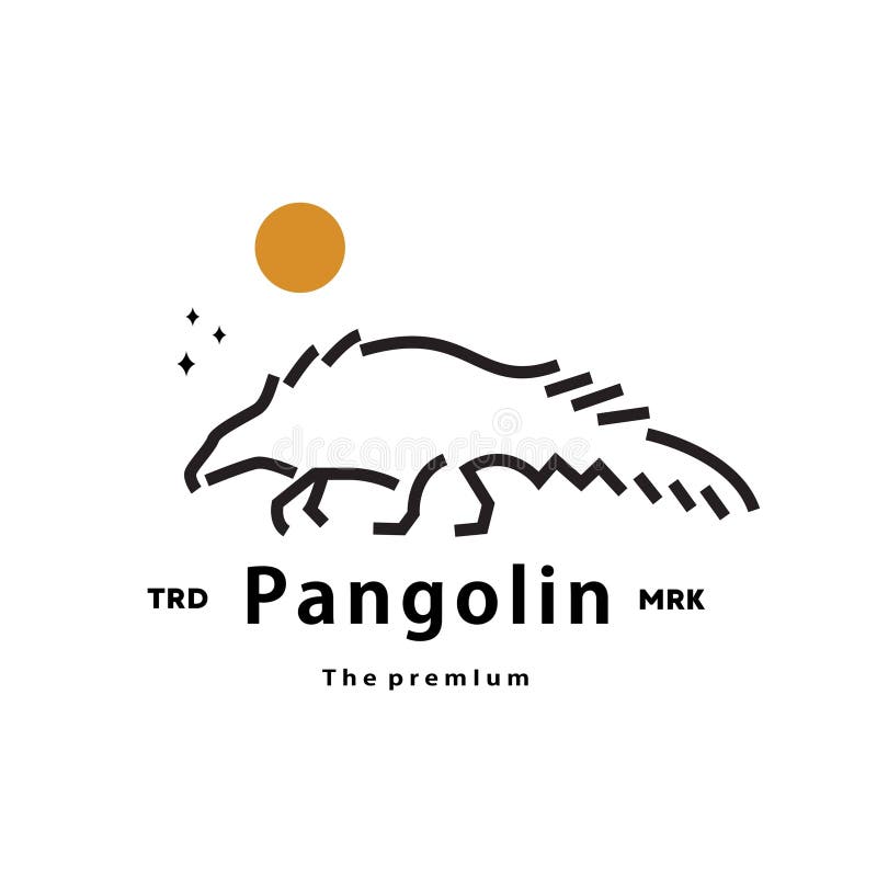 Pangolin Logo Vector Outline Monoline Art Icon Stock Vector ...