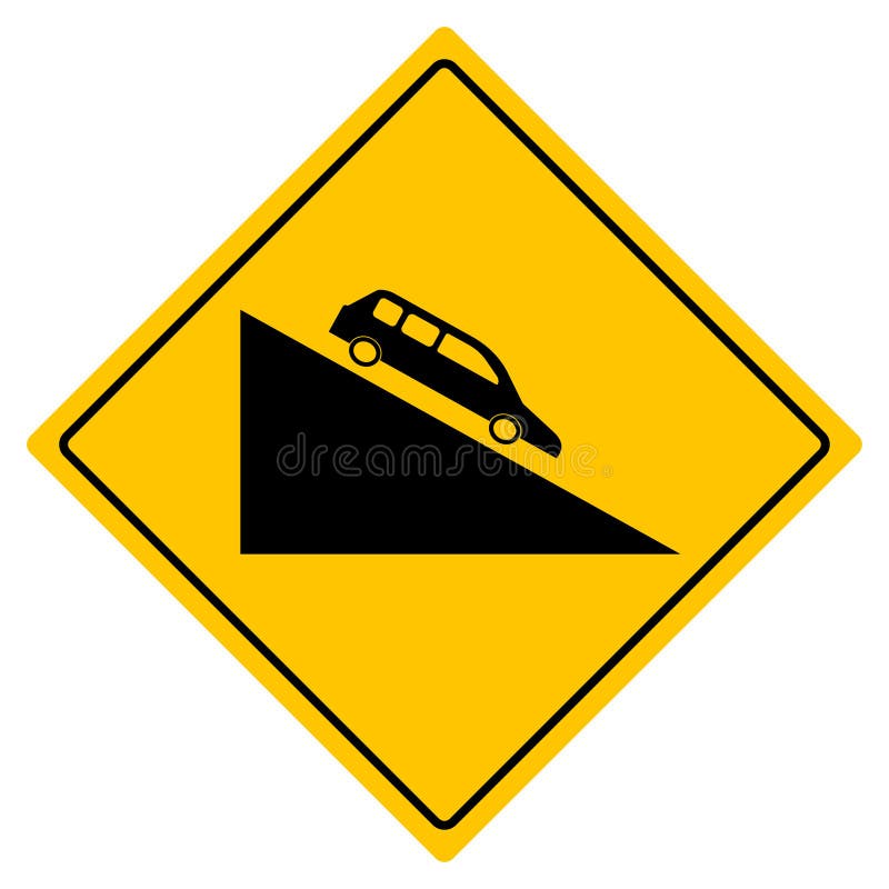 Steep Descent Symbol Sign, Vector Illustration, Isolated on White ...