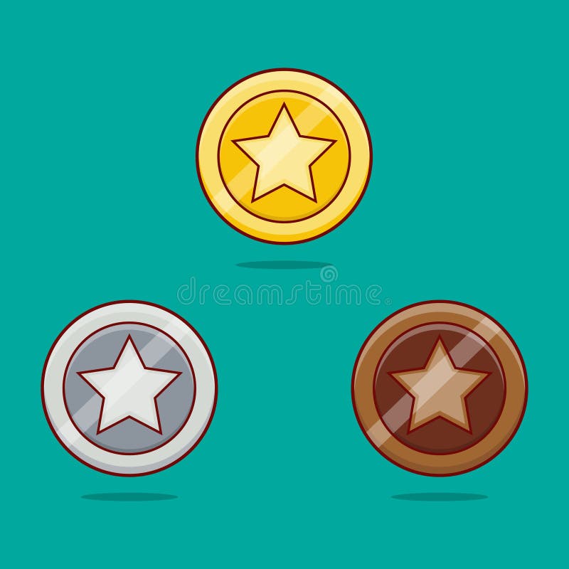 Coin Star Game Collection stock vector. Illustration of sketch - 305054803