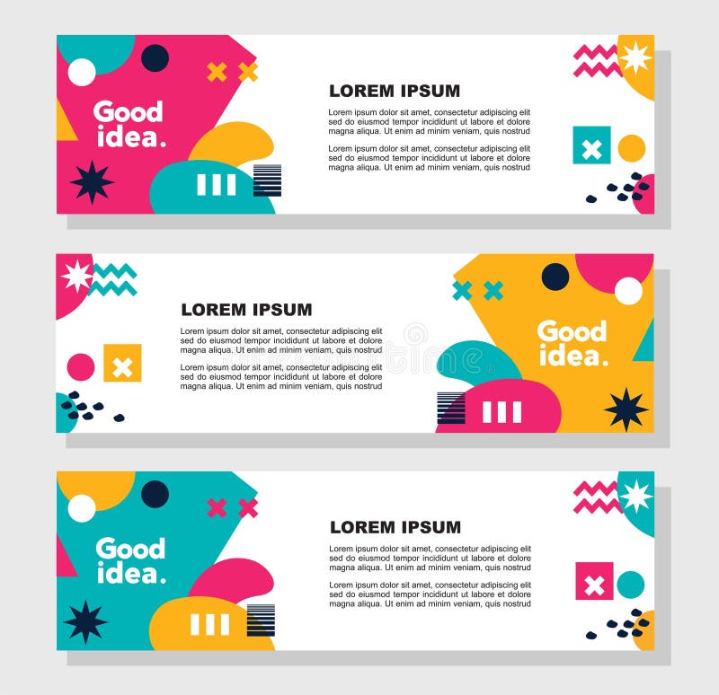 Modern Geometric Website Banner Template Bundle Set,Company Identity ...