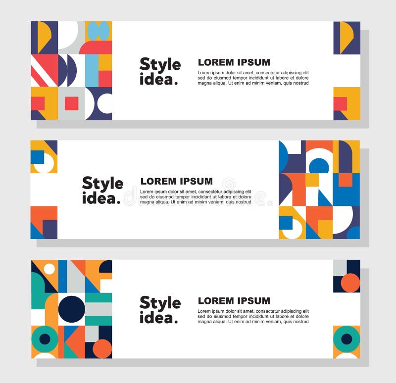 Modern Geometric Website Banner Template Bundle Set,Company Identity ...