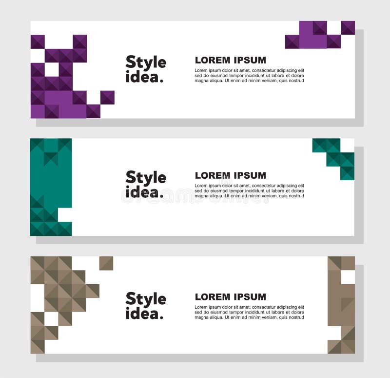 Modern Geometric Website Banner Template Bundle Set,Company Identity ...