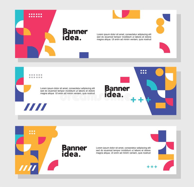 Modern Geometric Website Banner Template Bundle Set,Company Identity ...