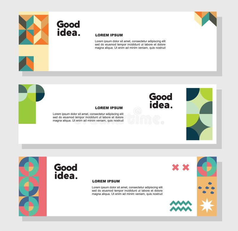 Modern Geometric Website Banner Template Bundle Set,Company Identity ...