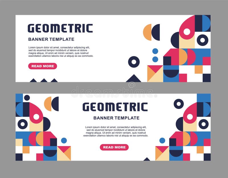 Modern Geometric Website Banner Template Bundle Set,Company Identity ...