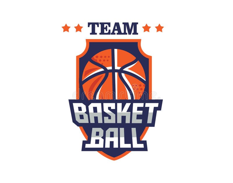 Minimalis Shield Basketball Ball Logo Stock Vector - Illustration of ...