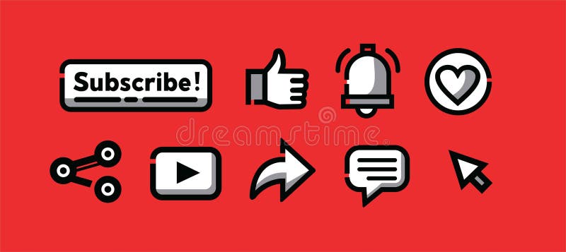 Illustration Vector Graphic Icon Simple of Subscribe Button, Like, Love ...