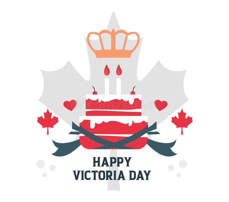 Happy Victoria Day. Queen S Birthday Cake Stock Vector - Illustration ...