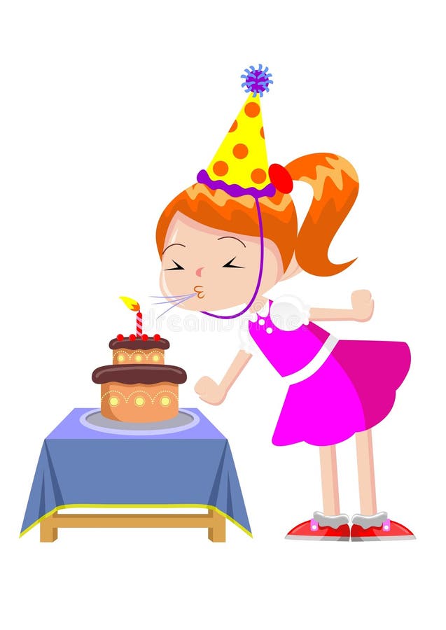 Woman Blowing Cake Candles Stock Illustrations 97 Woman Blowing Cake