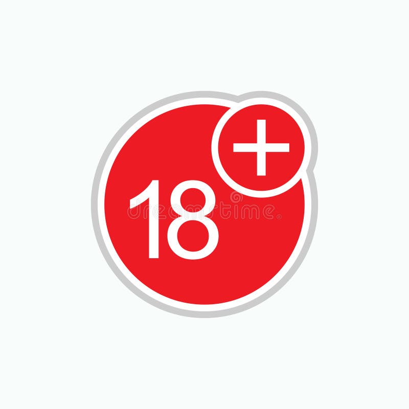 18+ Icons. Adults only. Filtered Consumption, Limitation Age Basic RGB. Stock Illustration ...