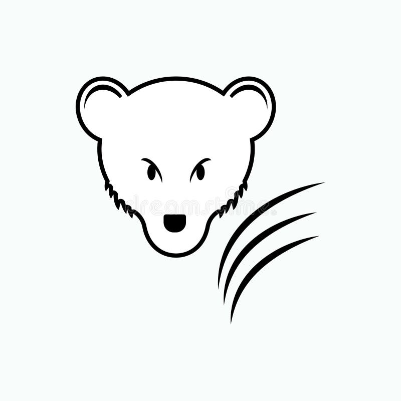 Bear Head Icon in Line Art Style. Basic RGB. Stock Illustration ...