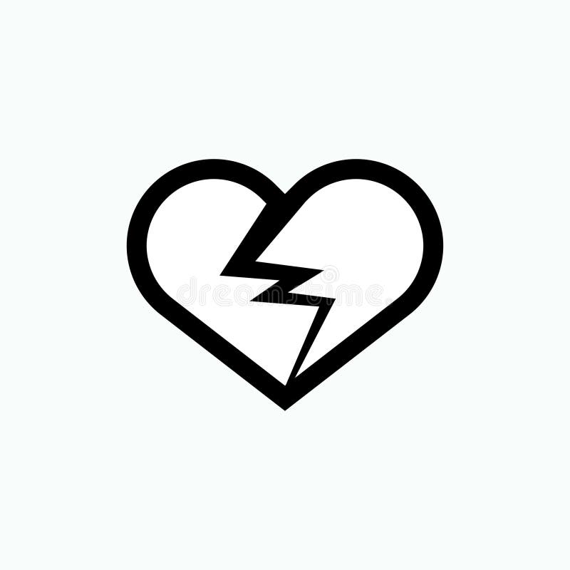 Break Heart Icon. Unloved Symbol - Vector. Basic RGB. Stock ...