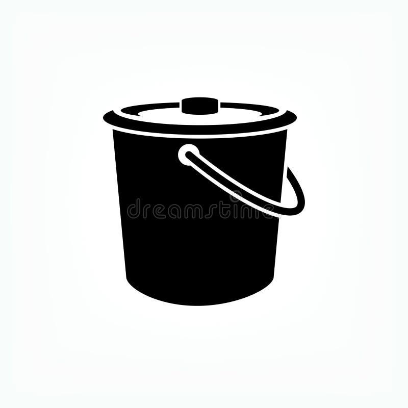 Bucket Icon. Houseware Element, Household Equipment. Container Symbol ...