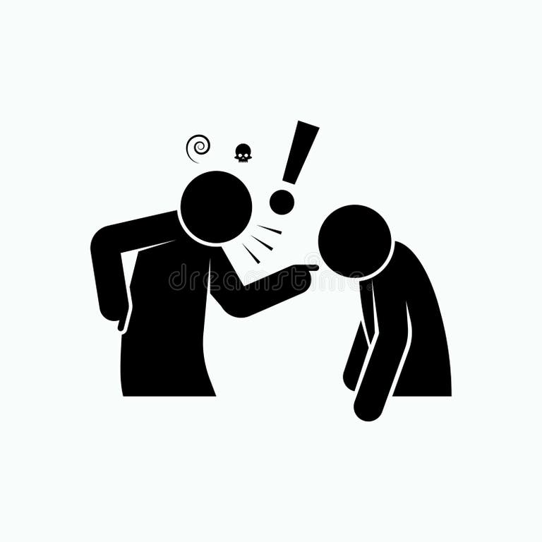 Bully Icon. Grumpy or Angry, Bad Character Symbol - Vector. Basic RGB Stock Illustration ...