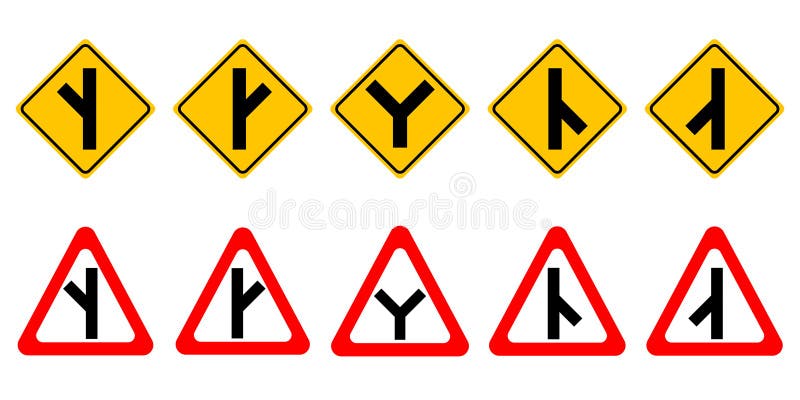 Y intersection sign stock illustration. Illustration of brand - 306349976