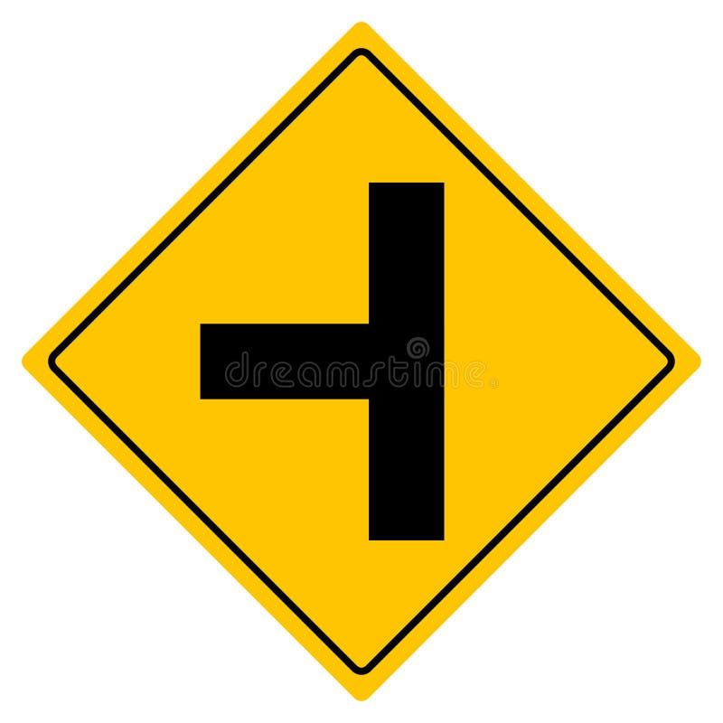 Side road left sign stock illustration. Illustration of yellow - 306350071