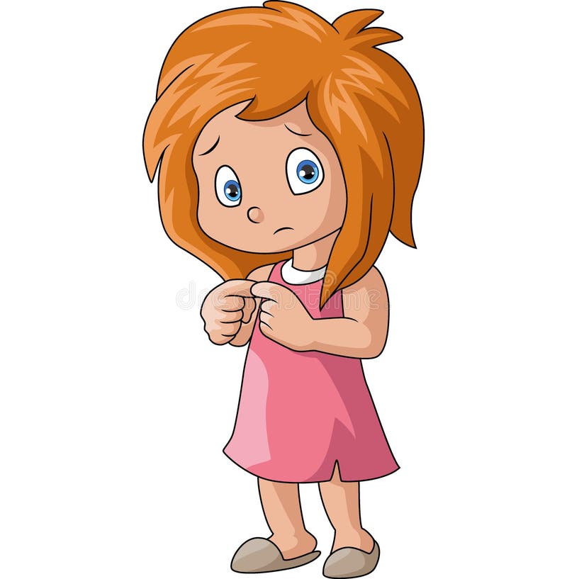 Cute Sad Little Girl Cartoon Stock Vector - Illustration of bullied ...
