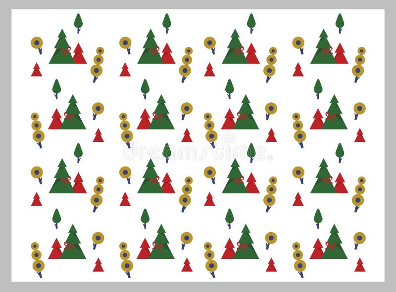 White Christmas Day Pattern with Tree Stock Vector - Illustration of ...