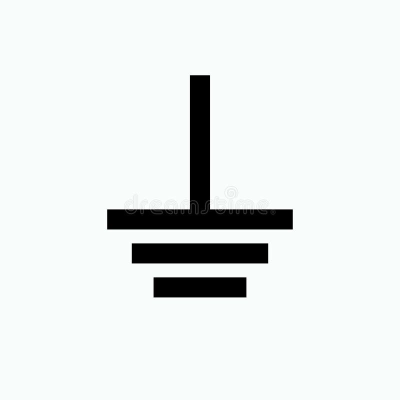 Ground Icon. Symbol of Grounding Lightning or Electrical Current. Basic ...