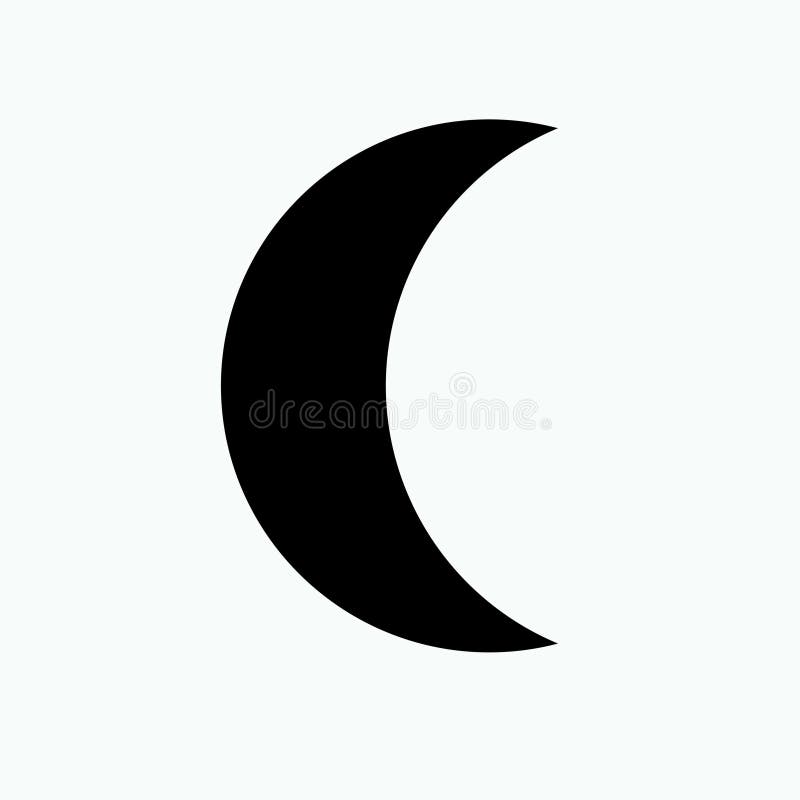 Half Moon Icon. Crescent Moon Symbol. Basic RGB Stock Illustration - Illustration of galaxy ...
